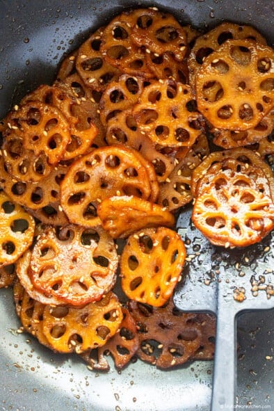 Korean Braised Lotus Root (Yeongeun Jorim) - Tender and Moreish - Street Food Spectacle