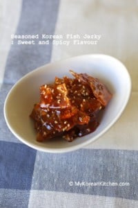 Seasoned Korean Fish Jerky (Jwipo Jorim) - My Korean Kitchen